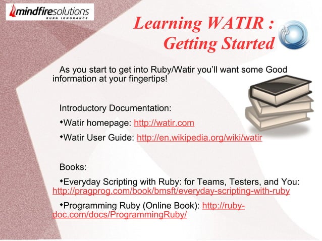 Introduction To Ruby Watir Web Application Testing In Ruby Ppt