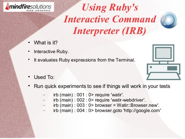Introduction To Ruby Watir Web Application Testing In Ruby