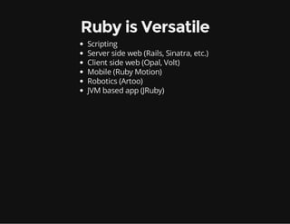 TechTalk #67 : Introduction to Ruby and Sinatra | PPT