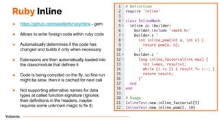 Introduction to Ruby Native Extensions and Foreign Function Interface | PPT