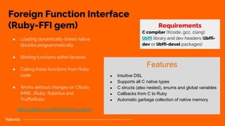 Introduction to Ruby Native Extensions and Foreign Function Interface | PPT