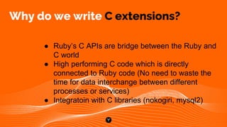 Introduction to Ruby Native Extensions and Foreign Function Interface | PPT