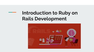 Introduction to Ruby on Rails.pdf | Programming Languages | Computing