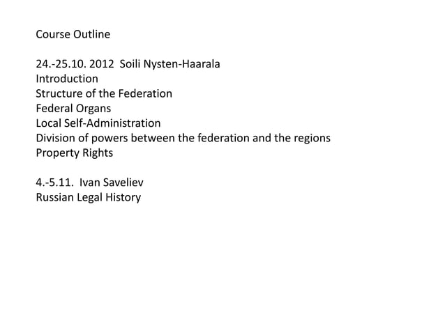 Introduction to russian law | PPT