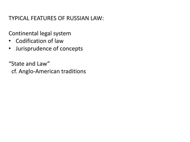 Introduction to russian law | PPT