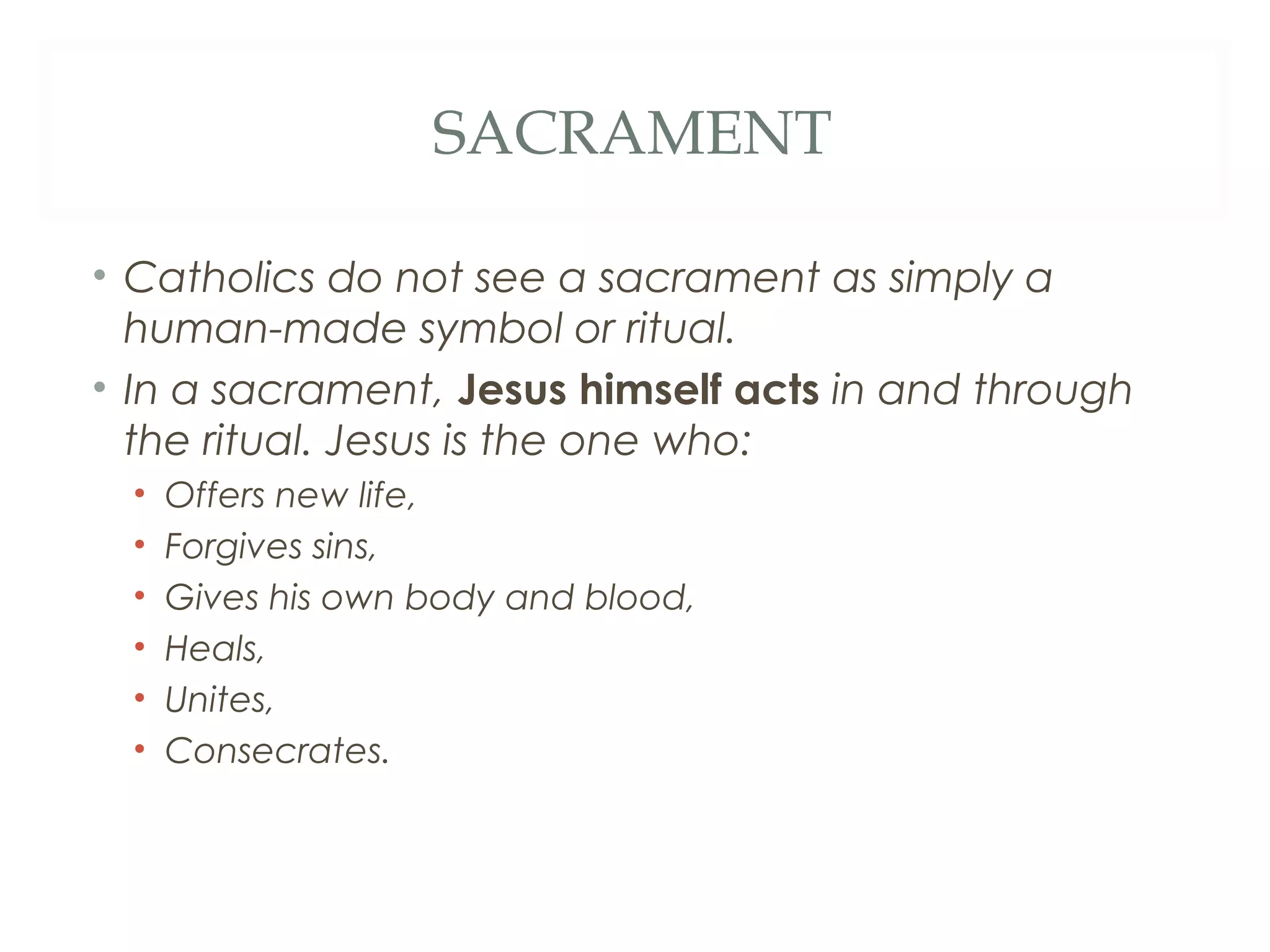 Introduction to sacraments | PPT