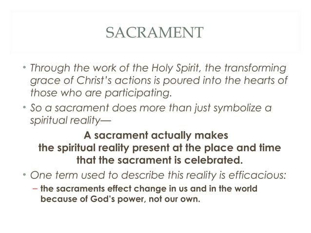 Introduction to sacraments | PPT