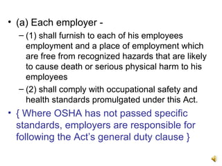 Introduction to safety & health osha | PPT