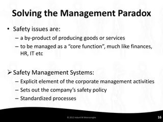 Introduction to Safety Management - SLES Bahrain Technical Seminar on ...