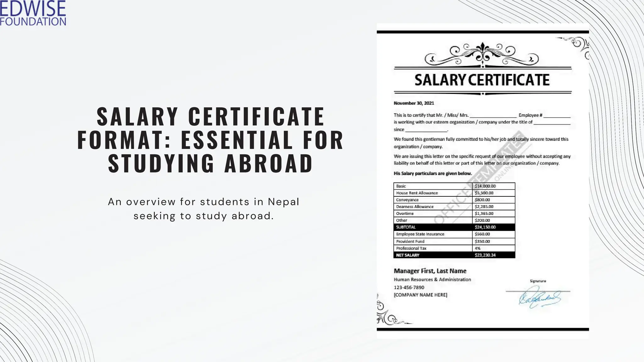 Understanding Salary Certificates for Student Visa Applications | PDF