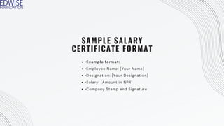 Understanding Salary Certificates for Student Visa Applications | PDF ...