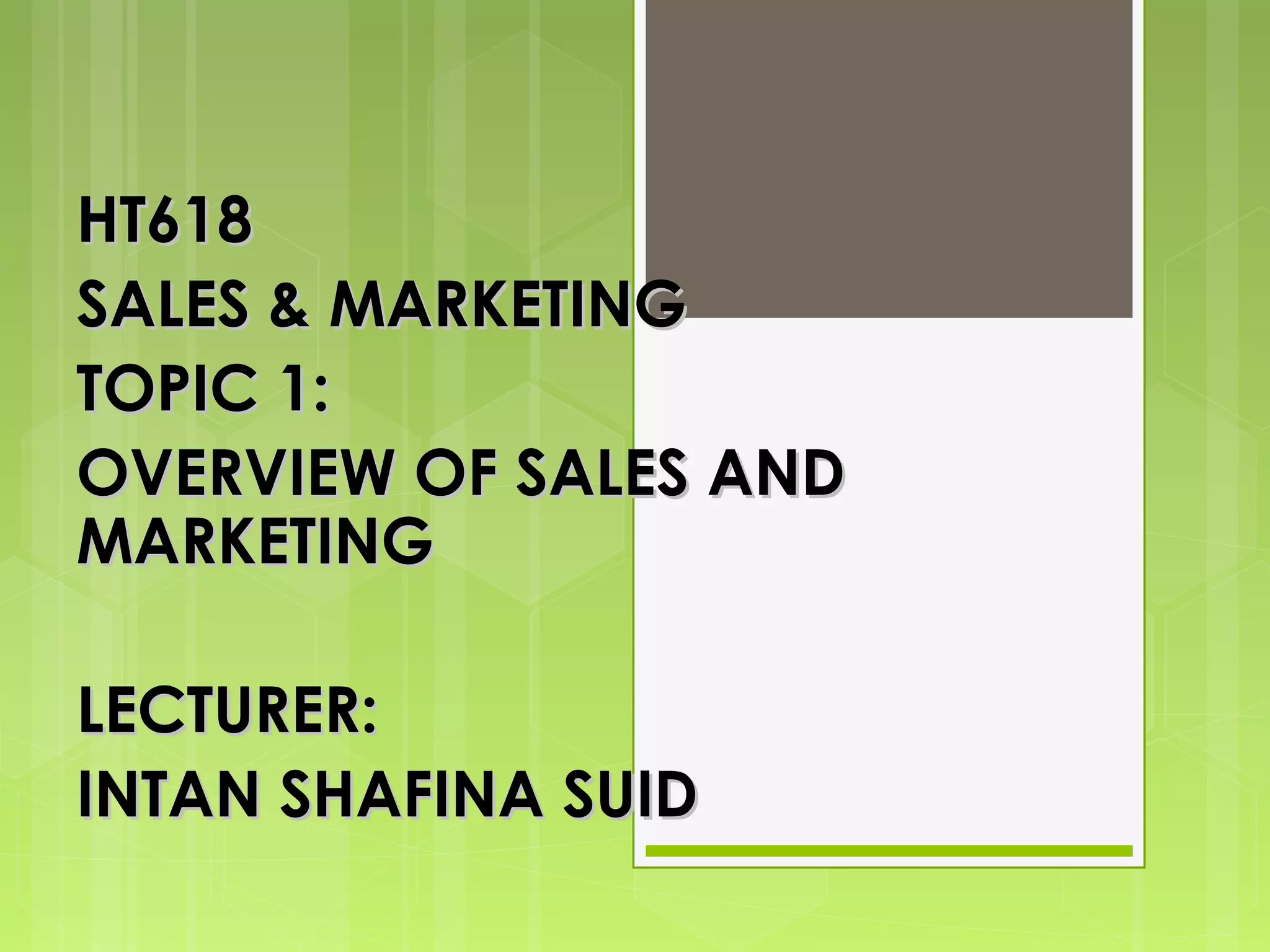 Introduction to sales & marketing | PPT
