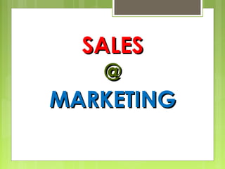 Introduction to sales & marketing | PPT