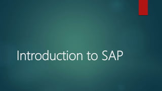 Introduction to sap | PPTX