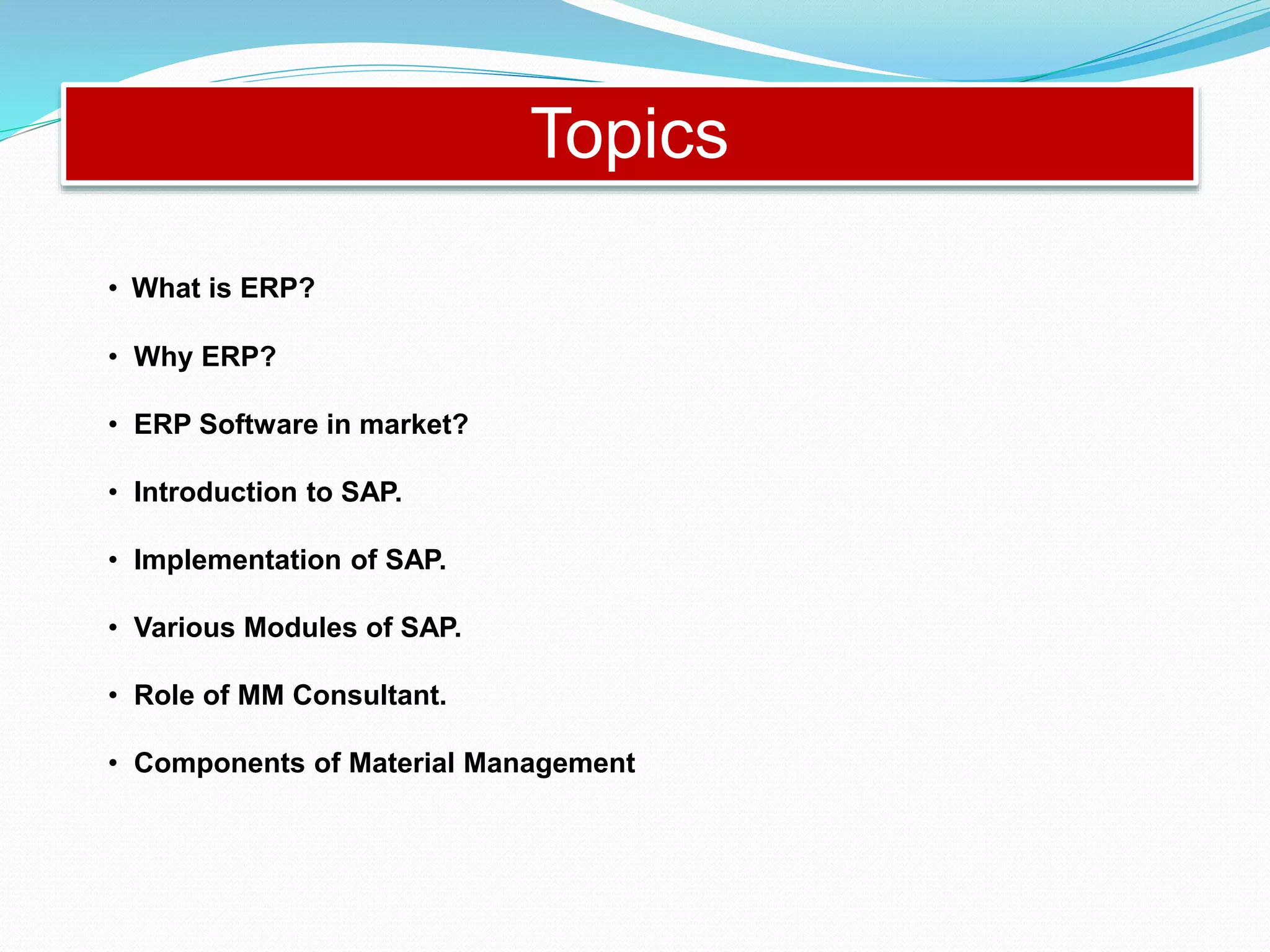 Introduction to sap erp | PPTX