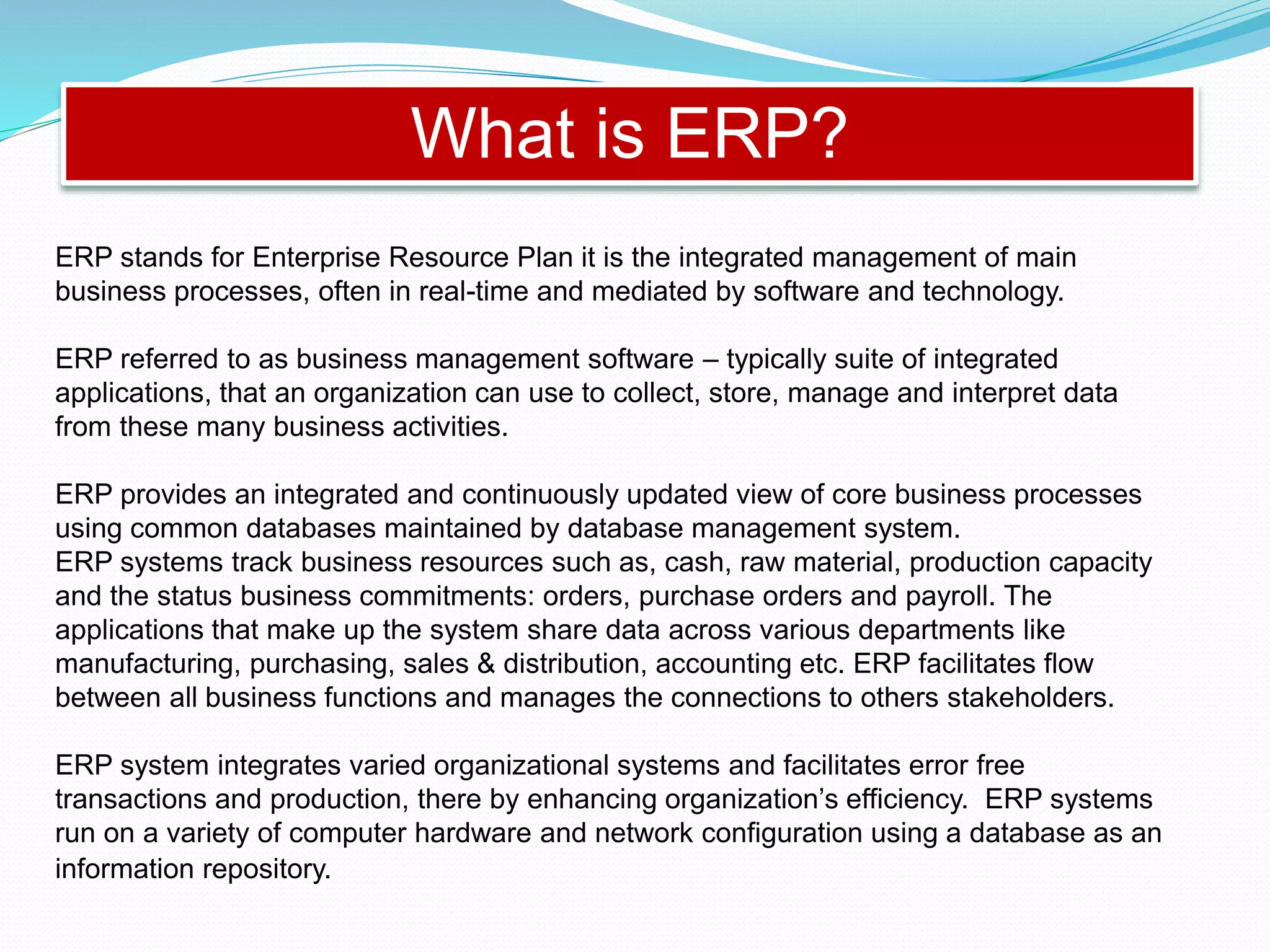 Introduction to sap erp | PPTX