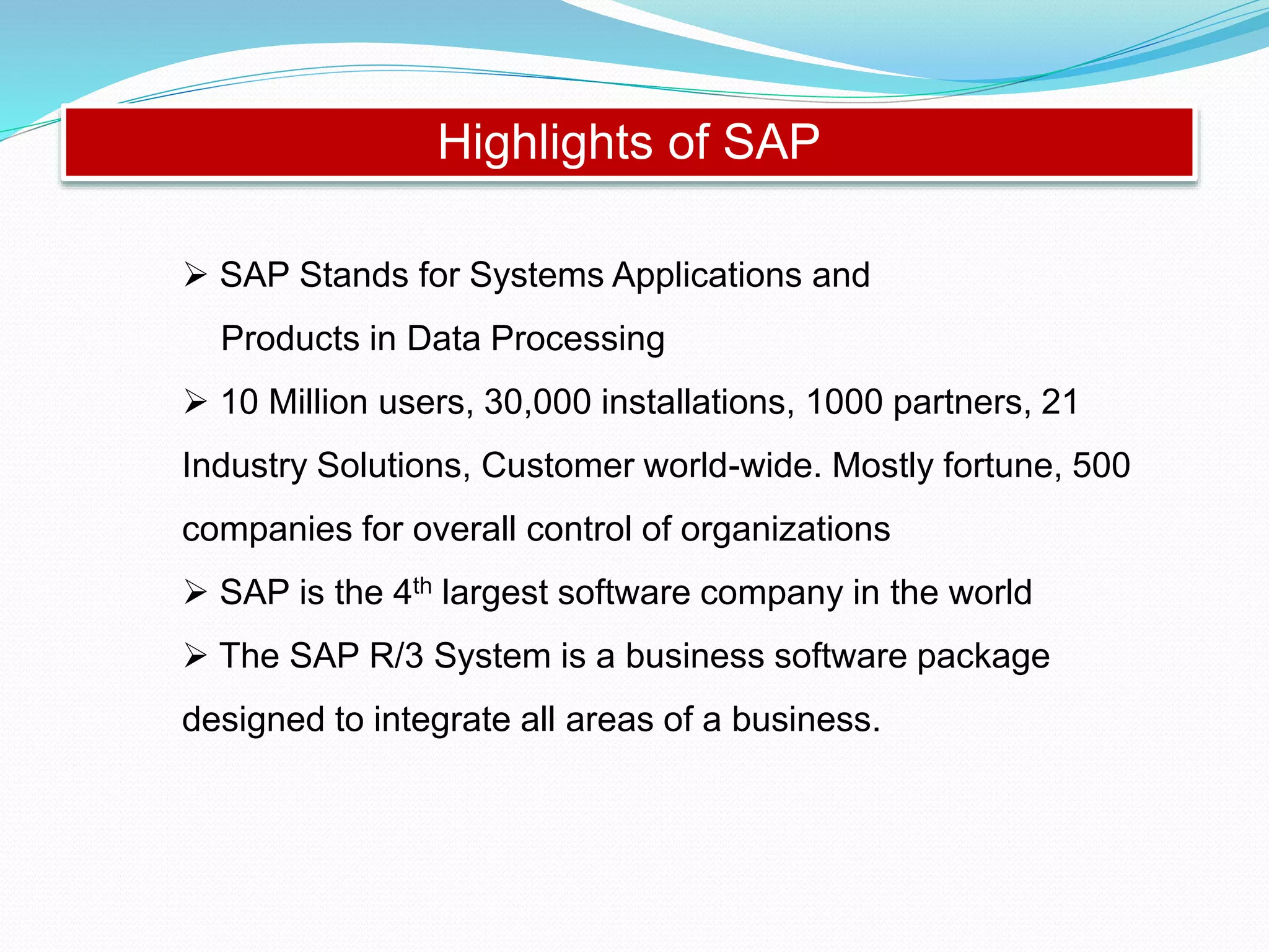 Introduction to sap erp | PPTX