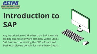 Introduction to SAP Histroy & Evolution of SAP.pptx