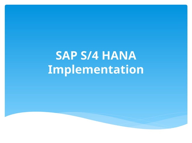 Introduction to SAP S4 hana PPTIntroduction to SAP S4 hana PPT | PPTX