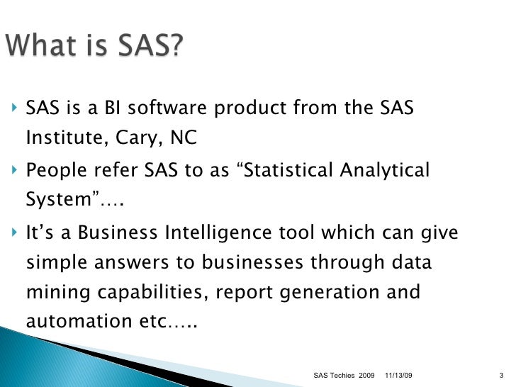 Introduction To Sas