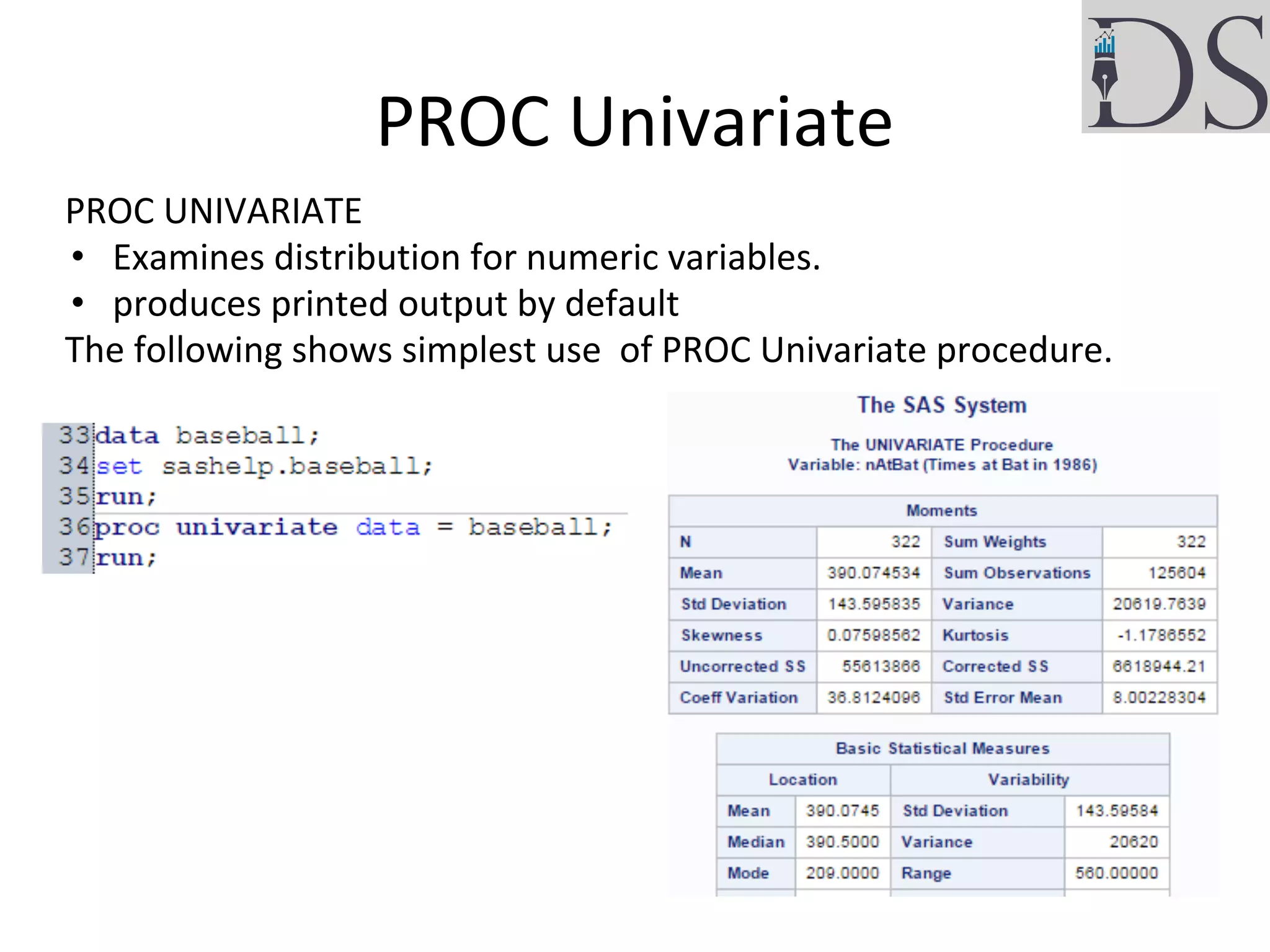 Introduction to sas | PDF