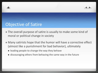 Introduction to Satire 2018 | PPTX | Comedy | Genres