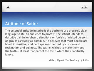 Introduction to Satire 2018 | PPTX | Comedy | Genres