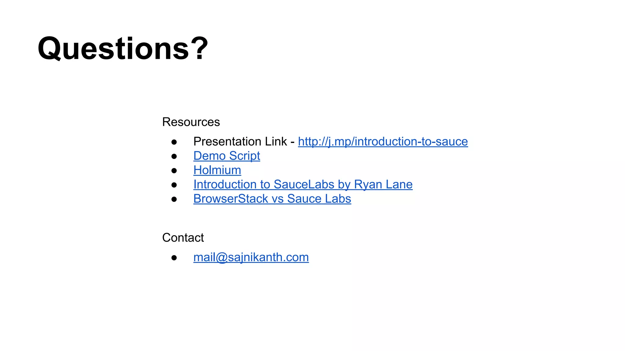 Introduction to saucelabs | PDF