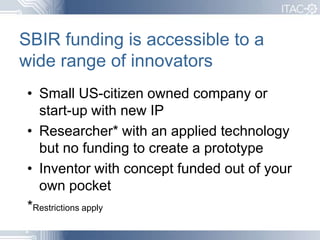 Introduction to sbir program 032510 | PPTX