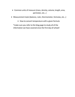 Introduction To Science Test Review | DOC