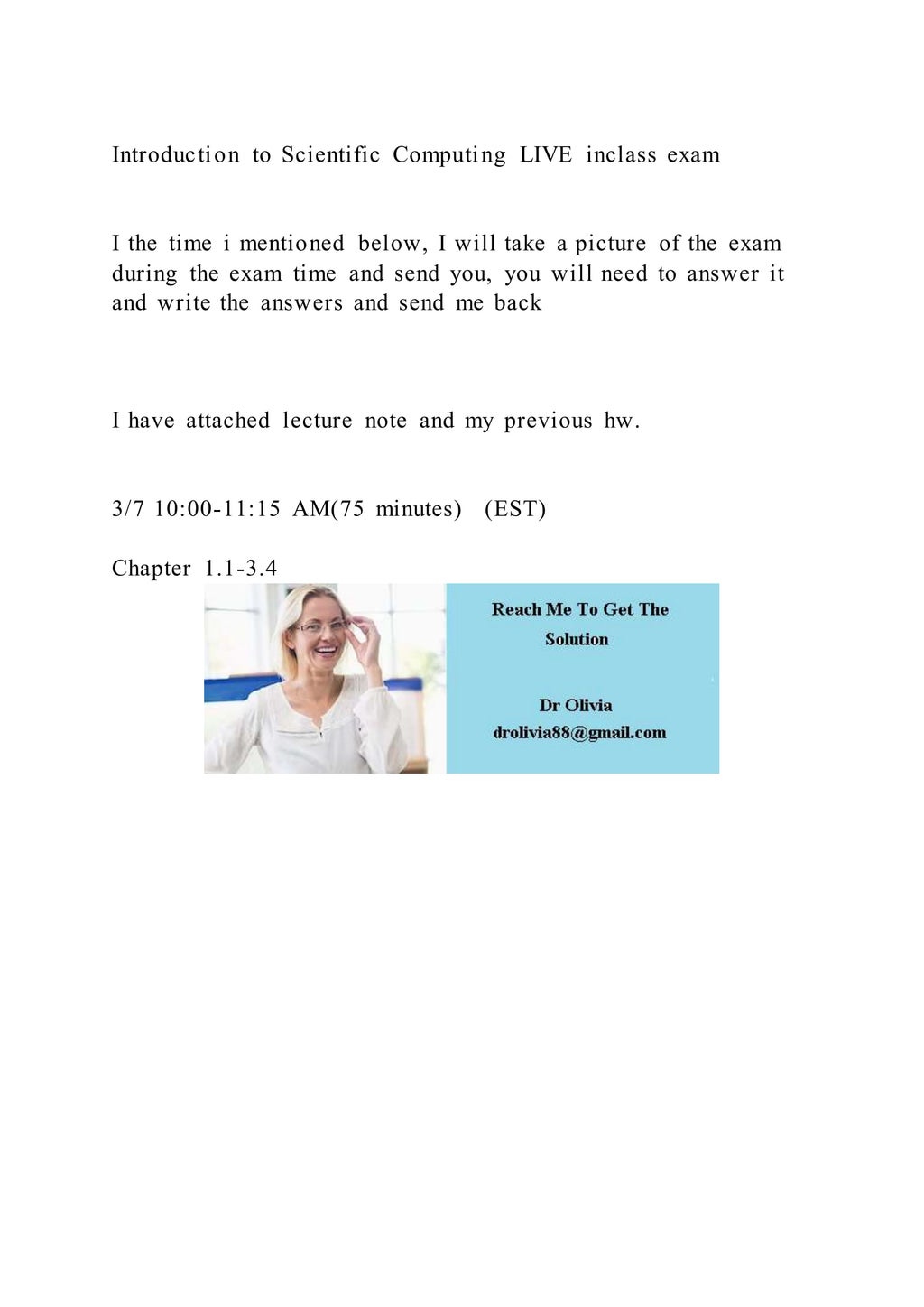 Introduction to Scientific Computing LIVE inclass examI the ti | PDF