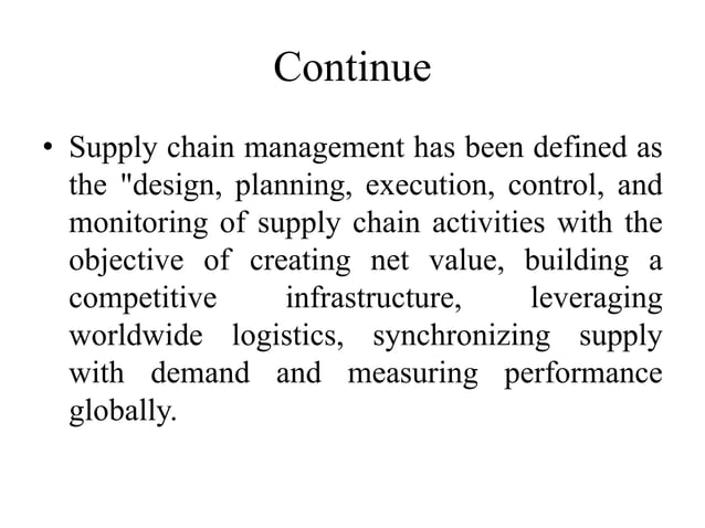 Introduction to Supply Chain Management | PPTX | Logistics and ...