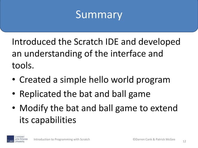 Introduction to scratch programming | PPTX | Programming Languages | Computing