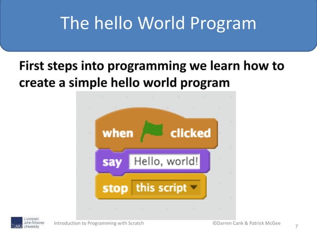 Introduction to scratch programming | PPTX | Programming Languages | Computing