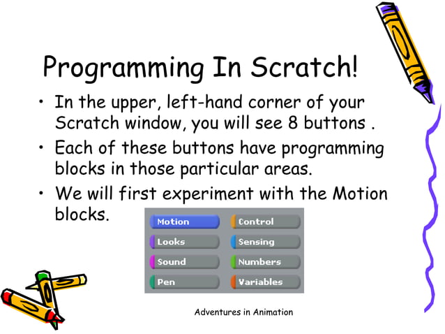 Introduction to Scratch.ppt | Computer Animation | Computer Software and Applications