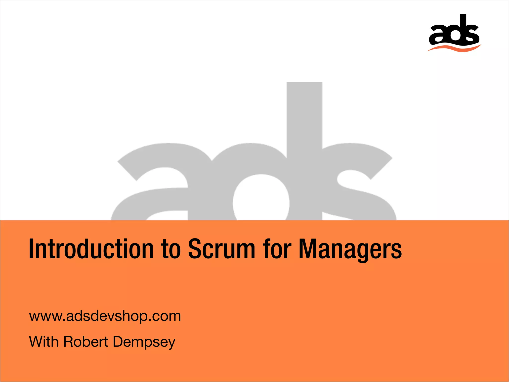 Introduction To Scrum For Managers | PPT