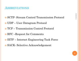 Introduction to SCTP and it's benefits over TCP and UDP | PPT