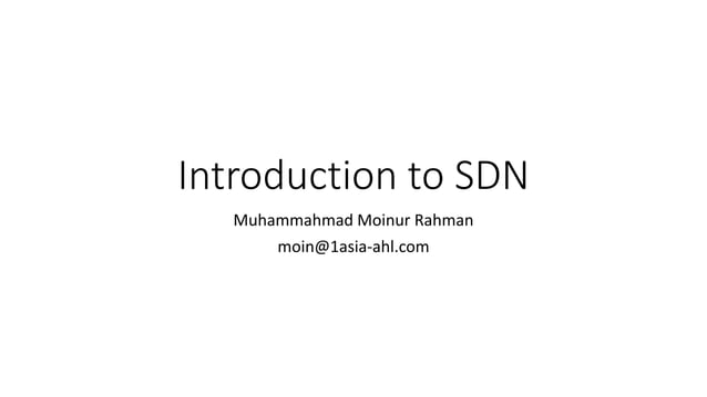 Introduction to Software Defined Networking (SDN) | PDF | Computer Networking | Computing