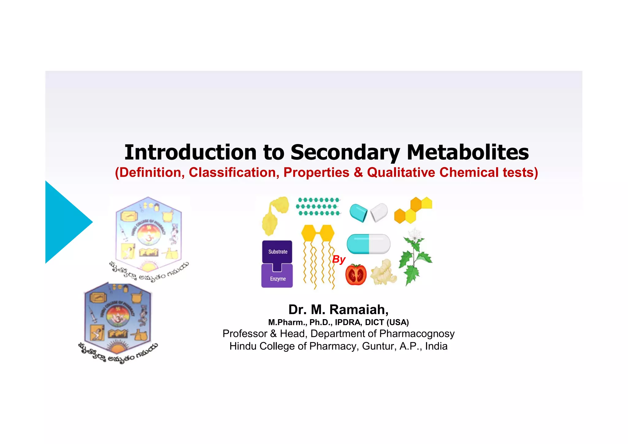 Introduction to Secondary Metabolites | PDF