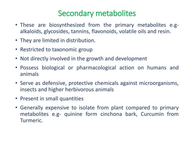 Introduction to secondary metabolites | PPT