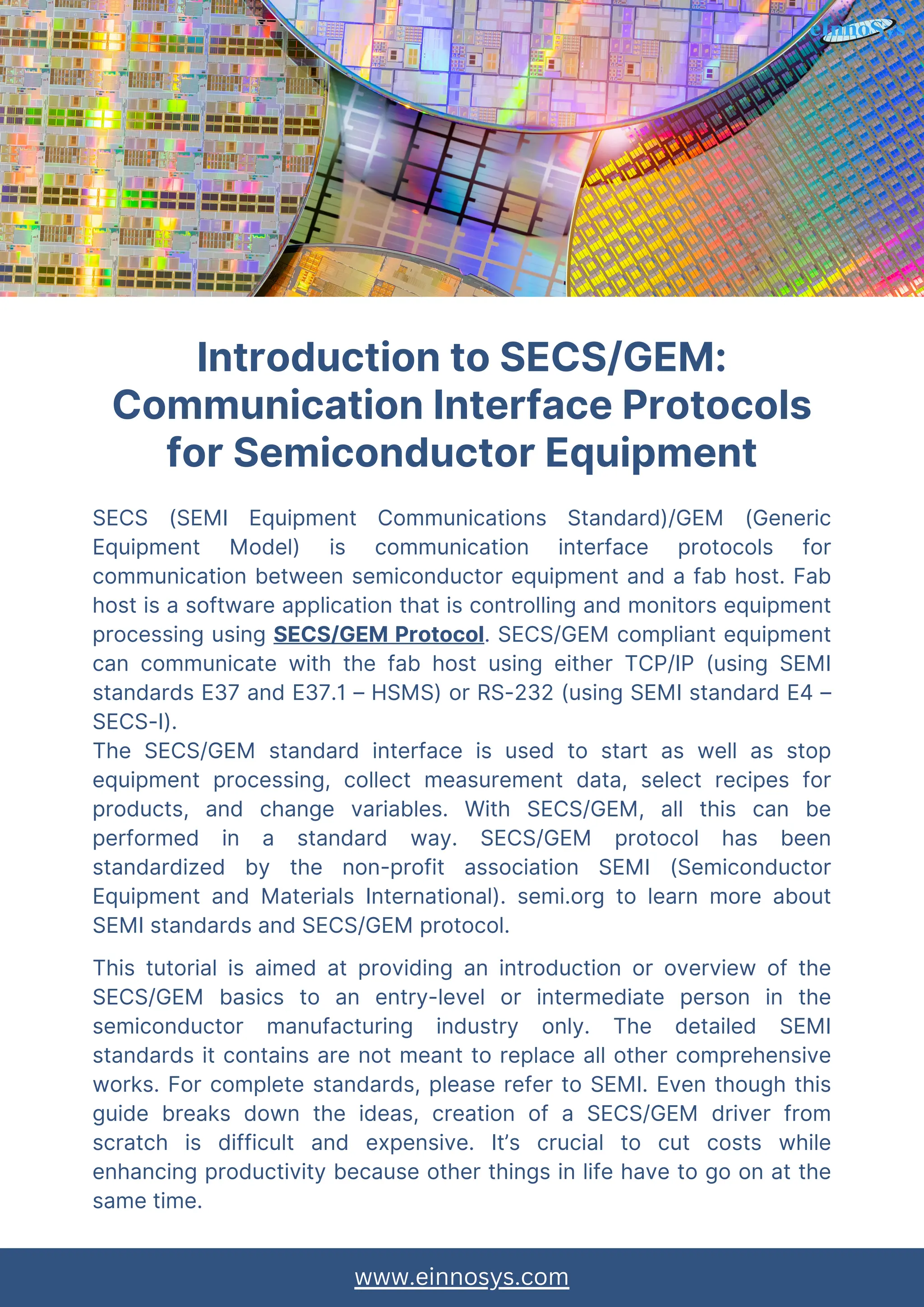 Introduction to SECSGEM Communication Interface Protocols for ...