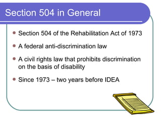 Introduction to section 504 09 08 | PPT