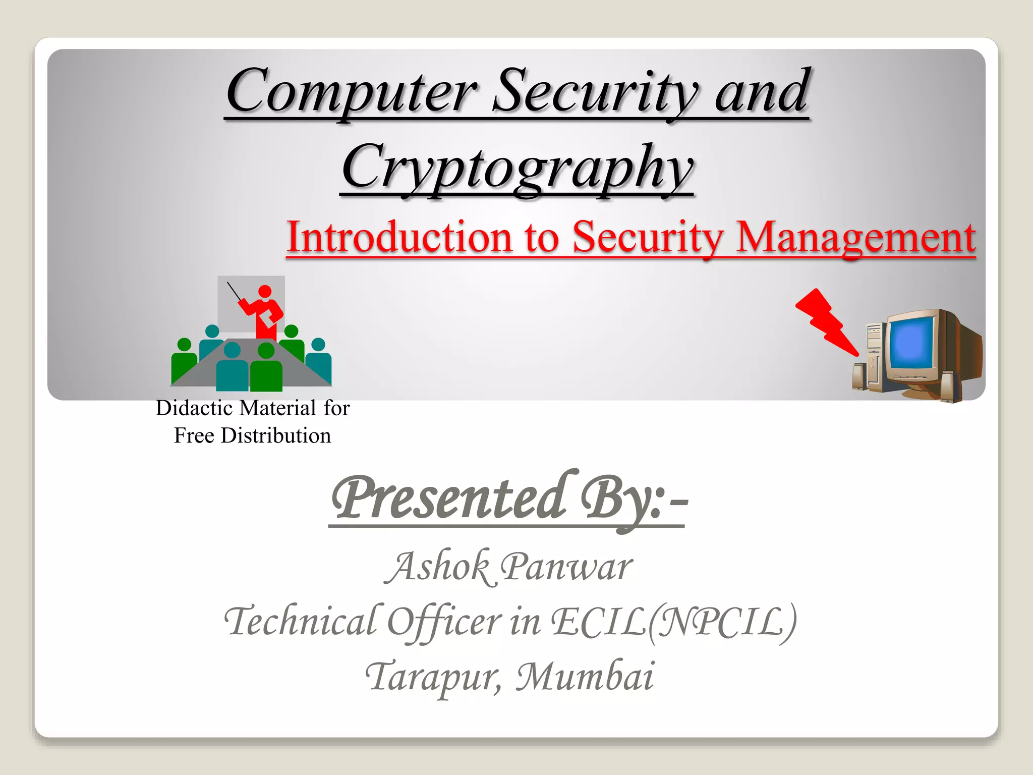 Introduction to Security Management by Ashok Panwar | PPT