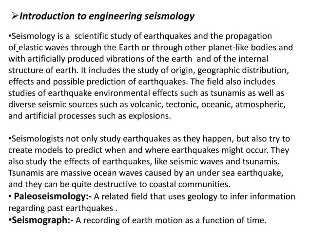 Seismology | PPTX