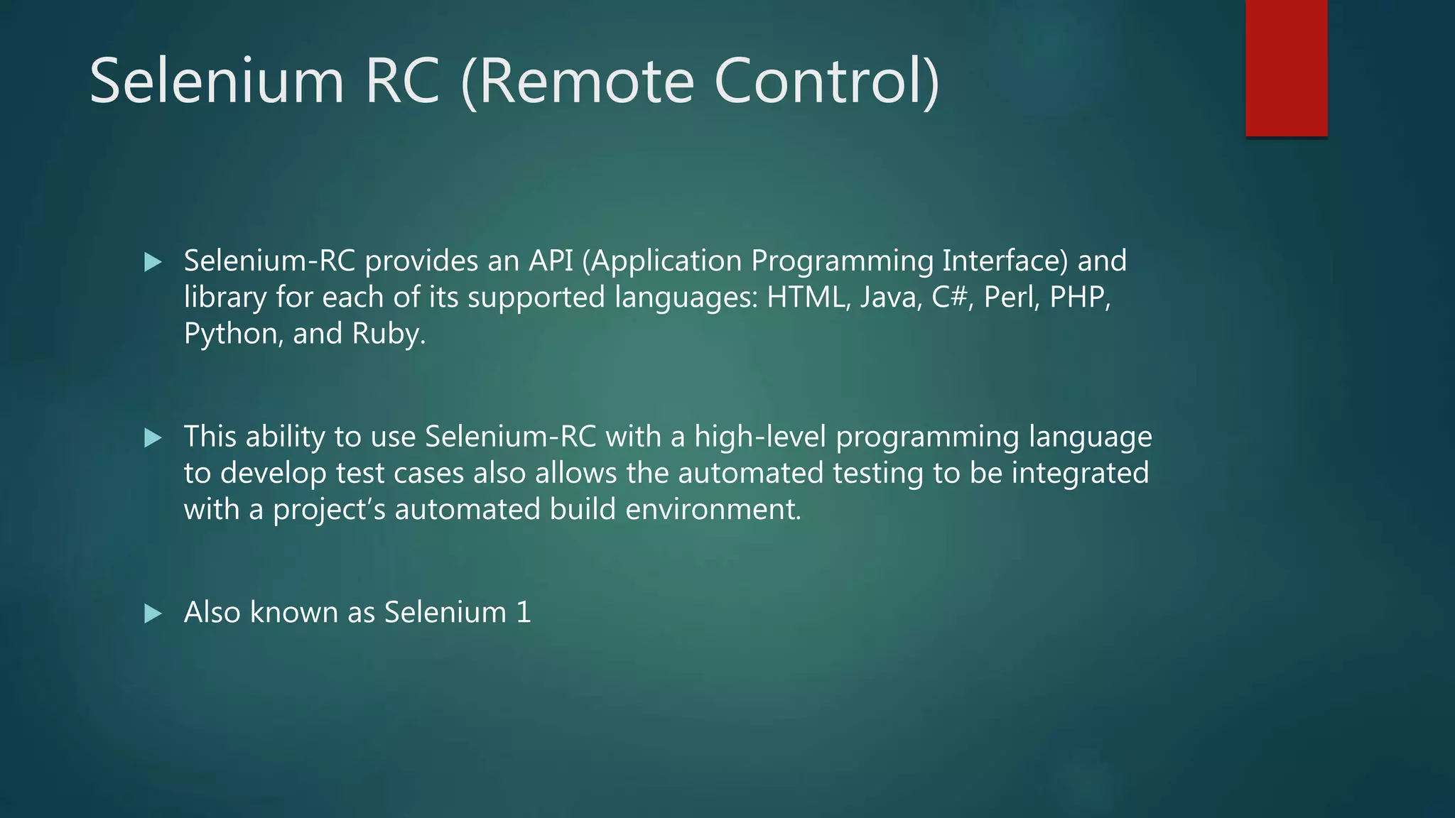 Introduction to selenium | PPTX | Browsers | Computer Software and Applications