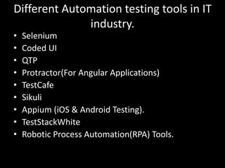Introduction to selenium | PPTX