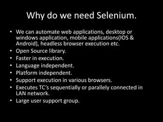 Introduction to selenium | PPTX