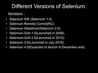 Introduction to selenium | PPTX