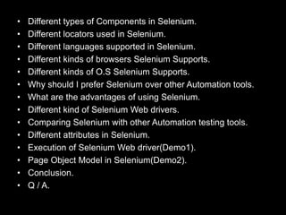 Introduction to selenium | PPTX