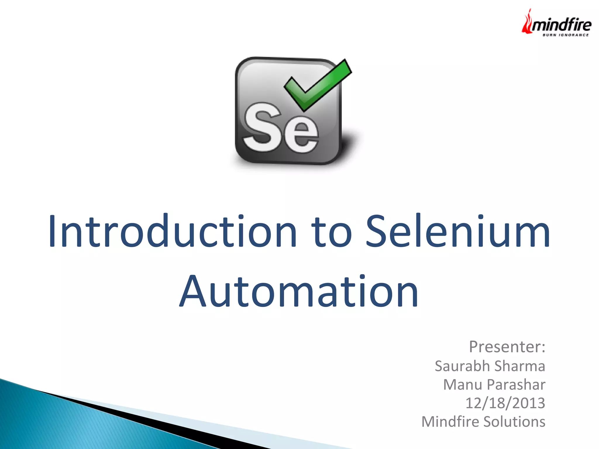 Introduction To Selenium Automation Pdf Browsers Computer